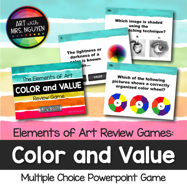 Elements of Art Review Game: Color and Value (Interactive PowerPoint A ...