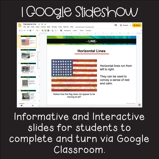 Elements of Art Interactive Worksheets for Distance Learning: Line ...