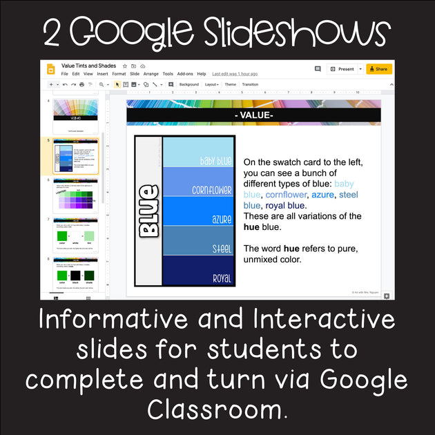Elements of Art Interactive Worksheets for Distance Learning: Value ...