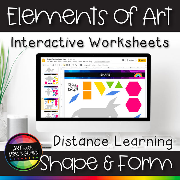 Elements of Art Interactive Worksheets for Distance Learning: Shape an ...